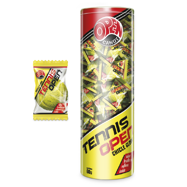 CHICLE OPEN CANDY TENNIS TUBO 60u - Dulcilandia Paraná