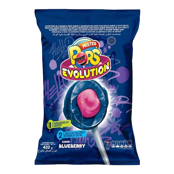 CHUPETIN MR POPS EVOL BLUEBERRY 24u 18g - Dulcilandia Paraná