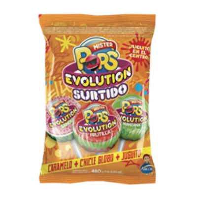 CHUPETIN MR POPS EVOL SURT/CHICLE 24u 18g - Dulcilandia Paraná