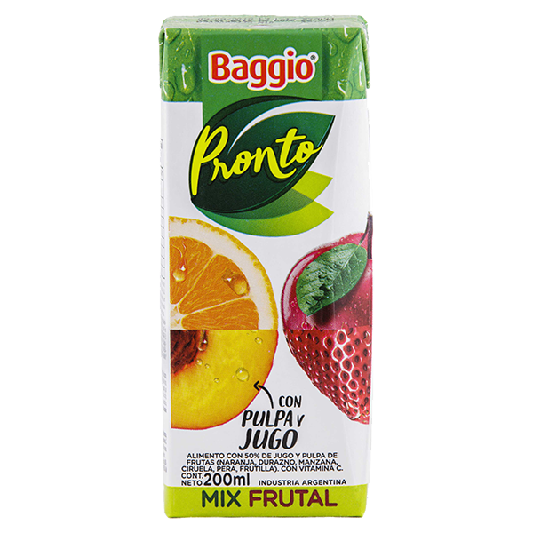 BAGGIO MIX FRUTAL 200cc - Dulcilandia Paraná