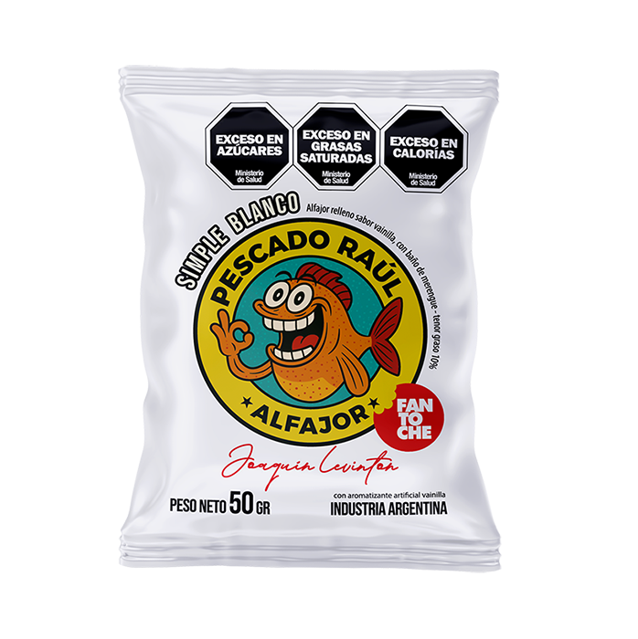 ALFAJOR PESCADO RAUL FANTOCHE BLANCO 50g - Dulcilandia Paraná