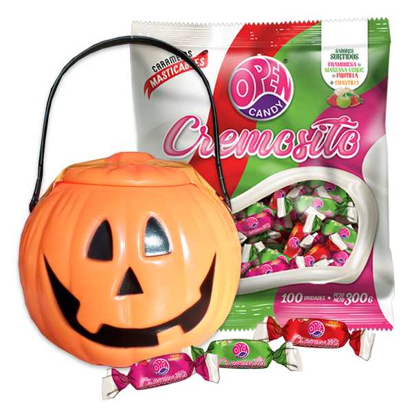 CALABAZA OPEN CON CARAMELOS MASTICABLES OPEN CANDY - Dulcilandia Santa Fe